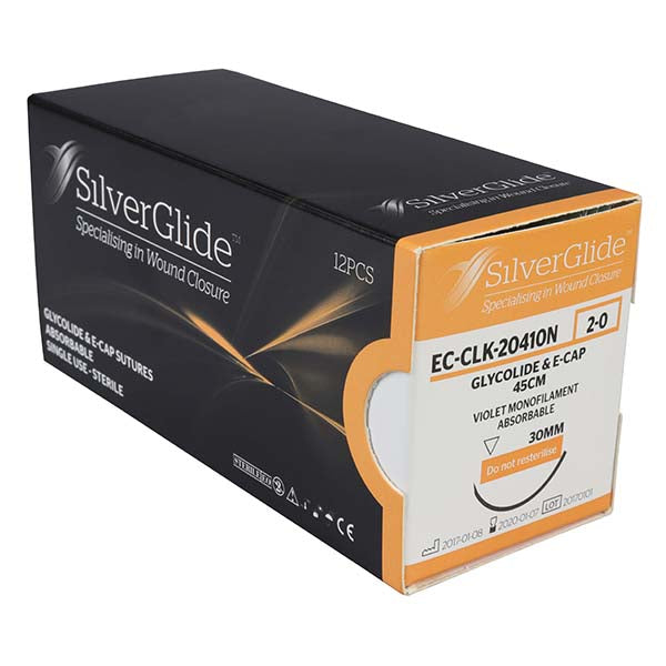 SilverGlide Suture, Gauge 2-0, Needle Size 30 mm, Type 3/8 Circle Reve | Equine Dental Instruments